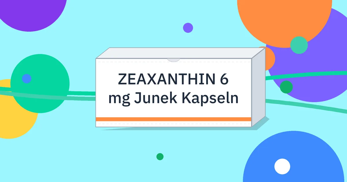 Symbolbild: Packung mit der Aufschrift ZEAXANTHIN 6 mg Junek Kapseln (PZN 03535351) – Verfügbarkeit und Bezug in Apotheken in Frankfurt am Main