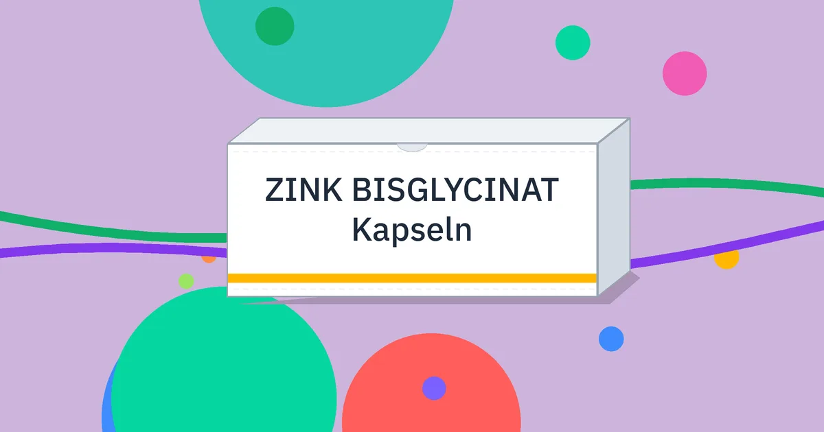 Symbolbild: Packung mit der Aufschrift ZINK BISGLYCINAT Kapseln (PZN 19268142) – Verfügbarkeit und Bezug in Apotheken in Frankfurt am Main