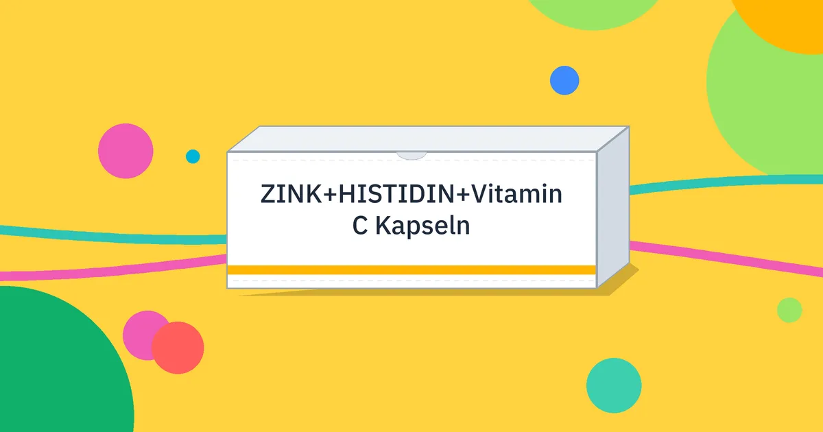 Symbolbild: Packung mit der Aufschrift ZINK+HISTIDIN+Vitamin C Kapseln (PZN 15871516) – Verfügbarkeit und Bezug in Apotheken in Frankfurt am Main