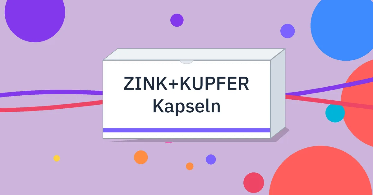 Symbolbild: Packung mit der Aufschrift ZINK+KUPFER Kapseln (PZN 18427644) – Verfügbarkeit und Bezug in Apotheken in Frankfurt am Main