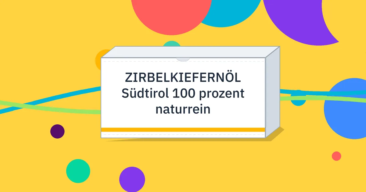 Symbolbild: Packung mit der Aufschrift ZIRBELKIEFERNÖL Südtirol 100 prozent naturrein (PZN 07798857) – Verfügbarkeit und Bezug in Apotheken in Frankfurt am Main