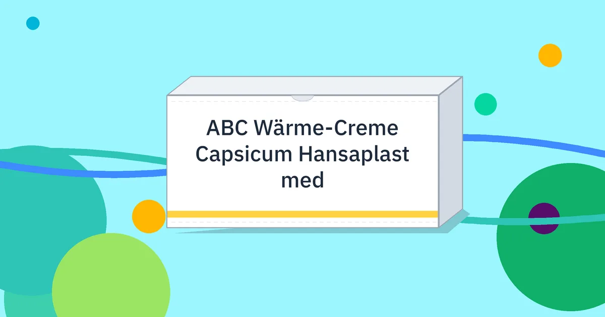 Symbolbild: Packung mit der Aufschrift ABC Wärme-Creme Capsicum Hansaplast med (PZN 02295815) – Verfügbarkeit und Bezug in Apotheken in Frankfurt am Main