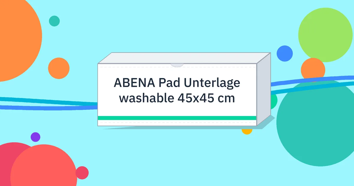 Symbolbild: Packung mit der Aufschrift ABENA Pad Unterlage washable 45x45 cm (PZN 16632423) – Verfügbarkeit und Bezug in Apotheken in Frankfurt am Main