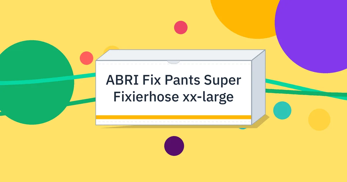 Symbolbild: Packung mit der Aufschrift ABRI Fix Pants Super Fixierhose xx-large (PZN 15254611) – Verfügbarkeit und Bezug in Apotheken in Frankfurt am Main