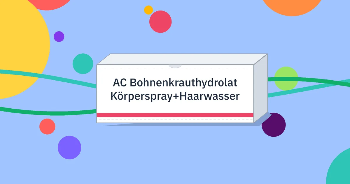 Symbolbild: Packung mit der Aufschrift AC Bohnenkrauthydrolat Körperspray+Haarwasser (PZN 17576313) – Verfügbarkeit und Bezug in Apotheken in Frankfurt am Main