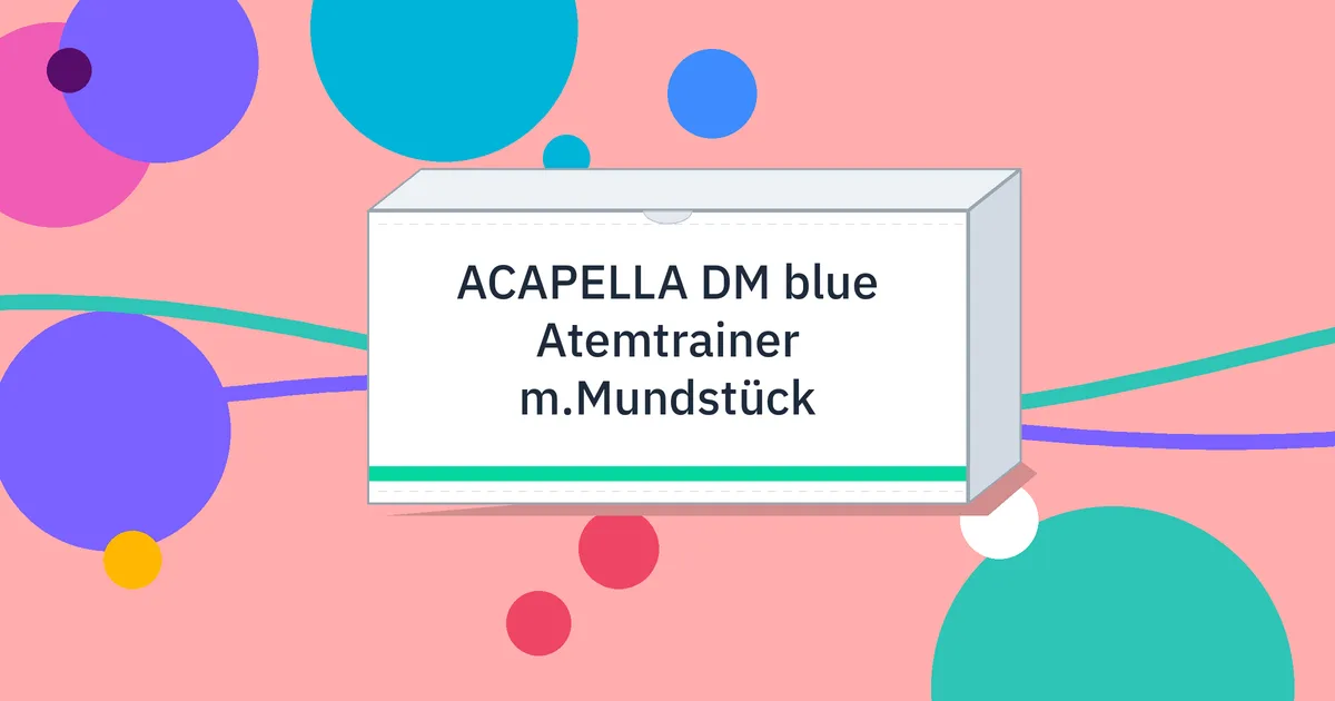Symbolbild: Packung mit der Aufschrift ACAPELLA DM blue Atemtrainer m.Mundstück (PZN 09105930) – Verfügbarkeit und Bezug in Apotheken in Frankfurt am Main