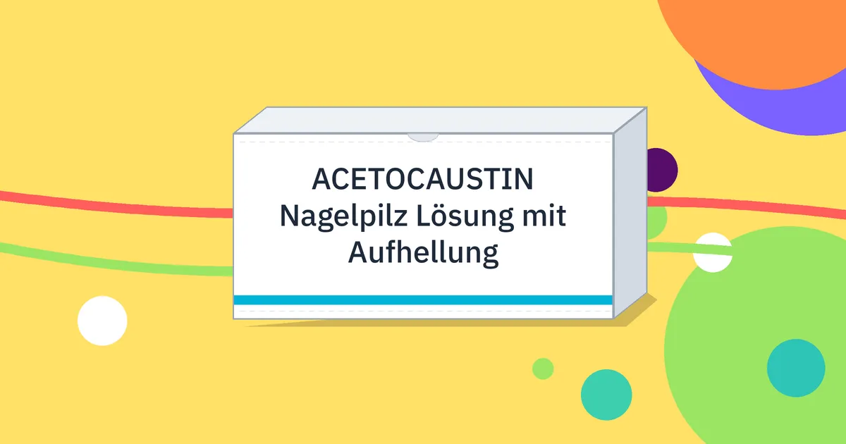 Symbolbild: Packung mit der Aufschrift ACETOCAUSTIN Nagelpilz Lösung mit Aufhellung (PZN 20333494) – Verfügbarkeit und Bezug in Apotheken in Frankfurt am Main