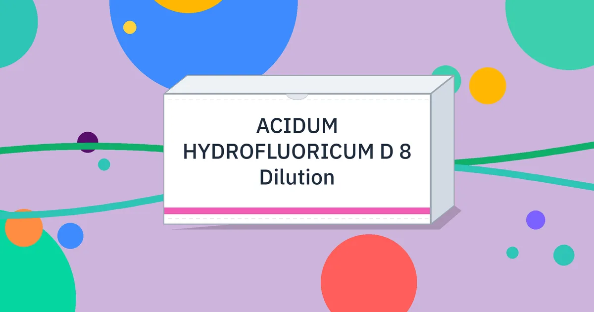 Symbolbild: Packung mit der Aufschrift ACIDUM HYDROFLUORICUM D 8 Dilution (PZN 02604854) – Verfügbarkeit und Bezug in Apotheken in Frankfurt am Main