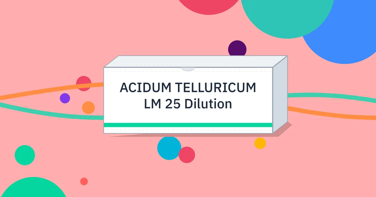 Symbolbild: Packung mit der Aufschrift ACIDUM TELLURICUM LM 25 Dilution (PZN 13288014) – Verfügbarkeit und Bezug in Apotheken in Frankfurt am Main