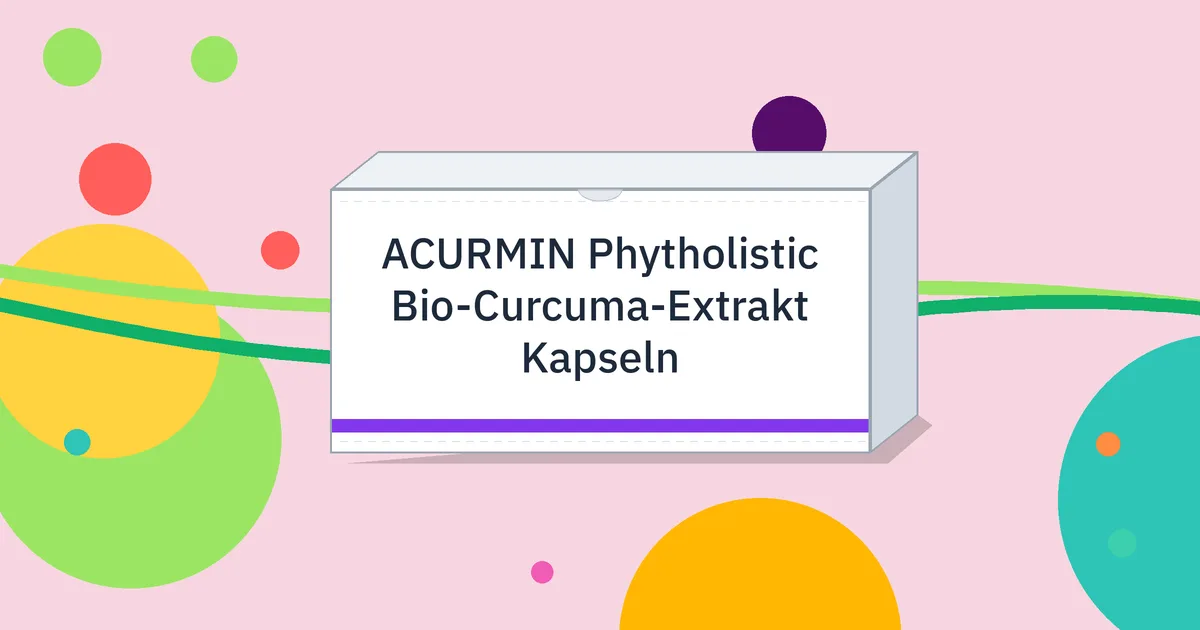 Symbolbild: Packung mit der Aufschrift ACURMIN Phytholistic Bio-Curcuma-Extrakt Kapseln (PZN 14178687) – Verfügbarkeit und Bezug in Apotheken in Frankfurt am Main