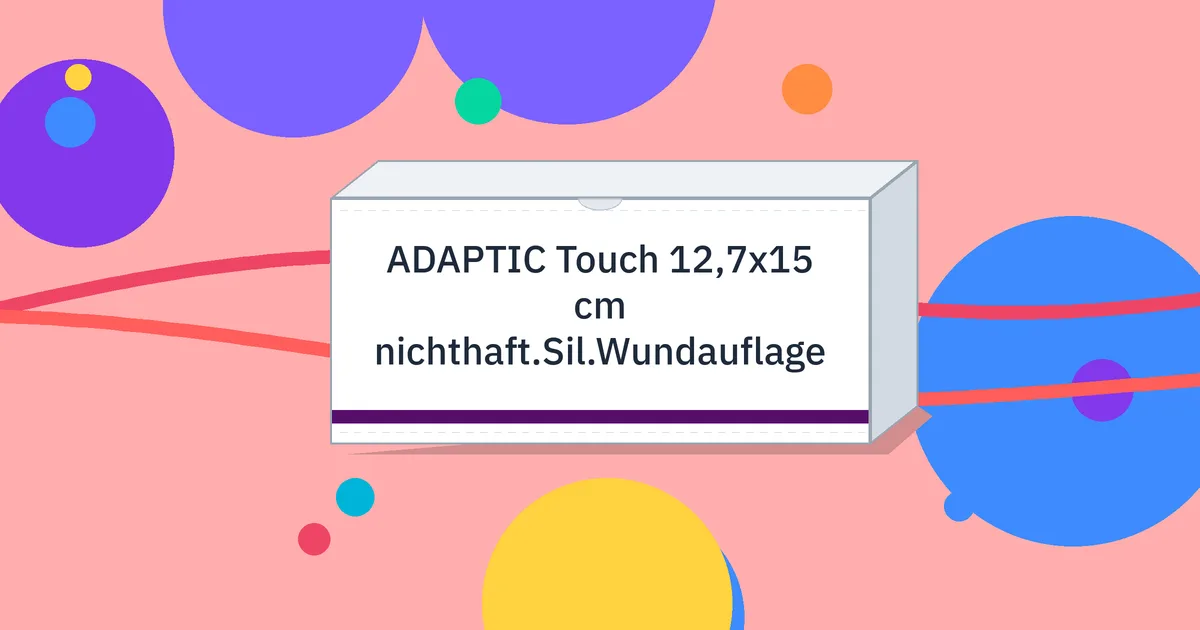 Symbolbild: Packung mit der Aufschrift ADAPTIC Touch 12,7x15 cm nichthaft.Sil.Wundauflage (PZN 20543398) – Verfügbarkeit und Bezug in Apotheken in Frankfurt am Main