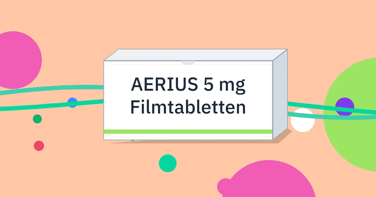 Symbolbild: Packung mit der Aufschrift AERIUS 5 mg Filmtabletten (PZN 03932879) – Verfügbarkeit und Bezug in Apotheken in Frankfurt am Main