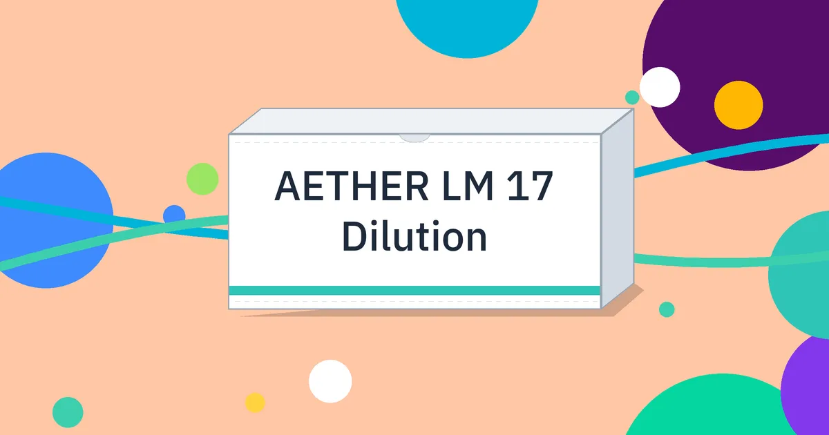 Symbolbild: Packung mit der Aufschrift AETHER LM 17 Dilution (PZN 13300235) – Verfügbarkeit und Bezug in Apotheken in Frankfurt am Main