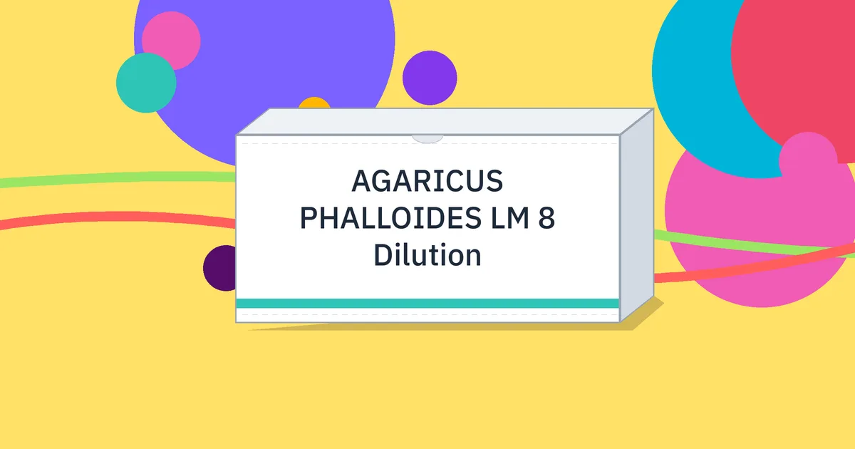 Symbolbild: Packung mit der Aufschrift AGARICUS PHALLOIDES LM 8 Dilution (PZN 13304434) – Verfügbarkeit und Bezug in Apotheken in Frankfurt am Main