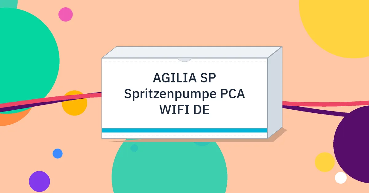 Symbolbild: Packung mit der Aufschrift AGILIA SP Spritzenpumpe PCA WIFI DE (PZN 18058773) – Verfügbarkeit und Bezug in Apotheken in Frankfurt am Main