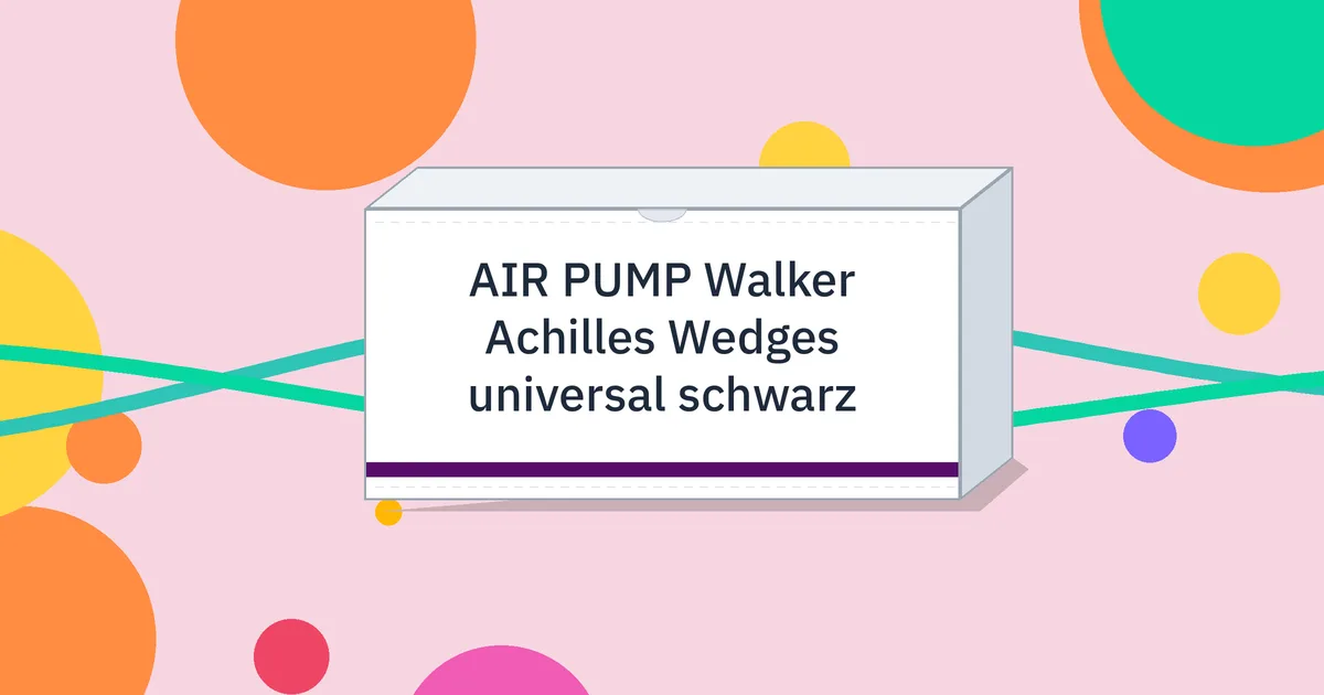 Symbolbild: Packung mit der Aufschrift AIR PUMP Walker Achilles Wedges universal schwarz (PZN 19109099) – Verfügbarkeit und Bezug in Apotheken in Frankfurt am Main