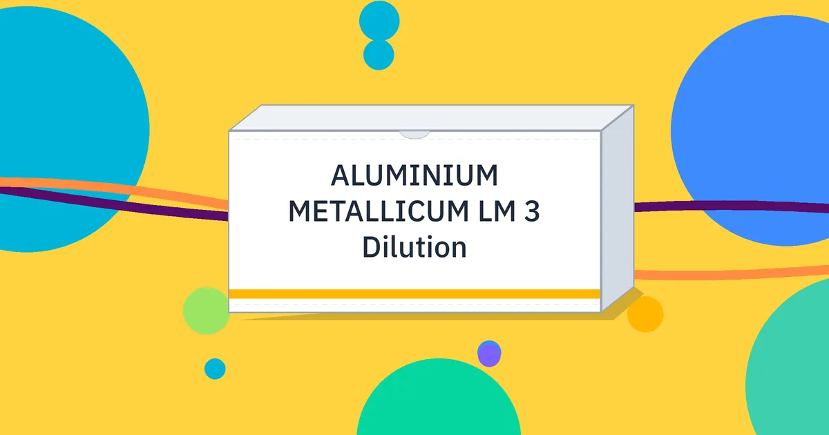 Symbolbild: Packung mit der Aufschrift ALUMINIUM METALLICUM LM 3 Dilution (PZN 12759256) – Verfügbarkeit und Bezug in Apotheken in Frankfurt am Main