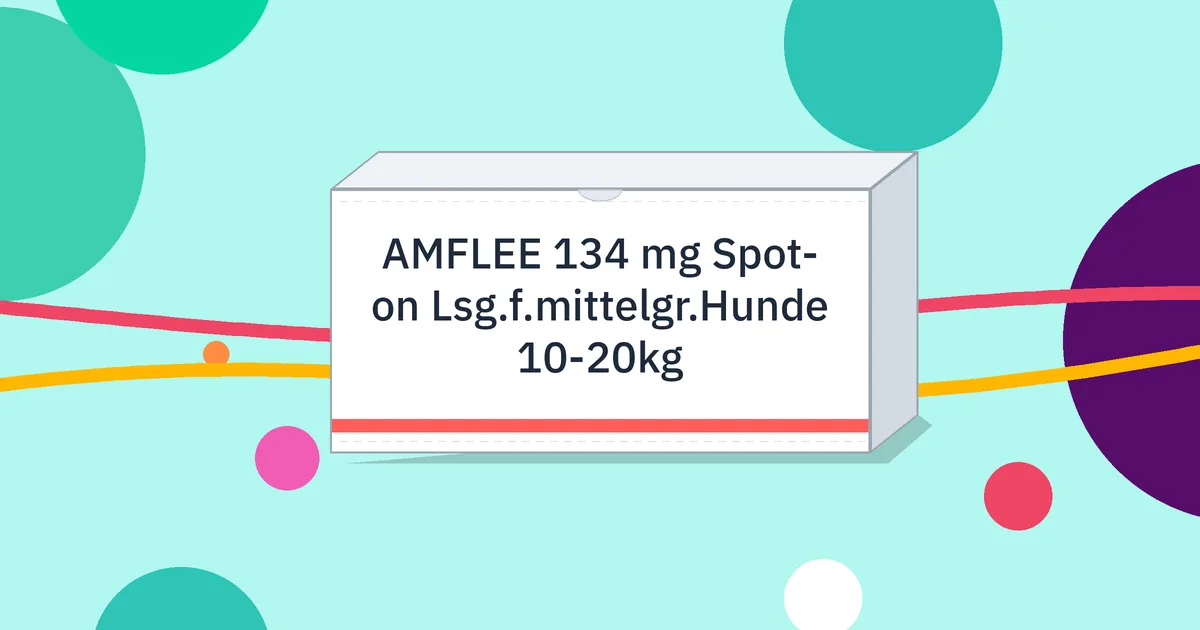 Symbolbild: Packung mit der Aufschrift AMFLEE 134 mg Spot-on Lsg.f.mittelgr.Hunde 10-20kg (PZN 11099823) – Verfügbarkeit und Bezug in Apotheken in Frankfurt am Main