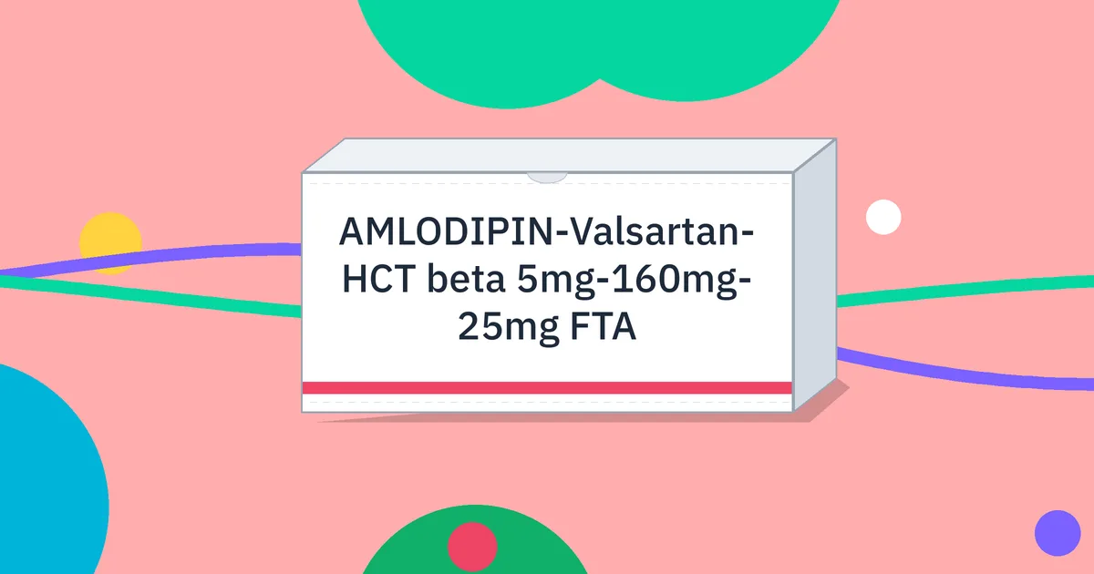 Symbolbild: Packung mit der Aufschrift AMLODIPIN-Valsartan-HCT beta 5mg-160mg-25mg FTA (PZN 15617806) – Verfügbarkeit und Bezug in Apotheken in Frankfurt am Main