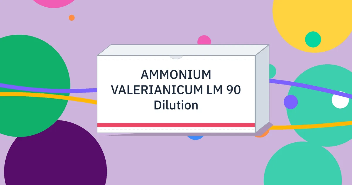 Symbolbild: Packung mit der Aufschrift AMMONIUM VALERIANICUM LM 90 Dilution (PZN 13323963) – Verfügbarkeit und Bezug in Apotheken in Frankfurt am Main
