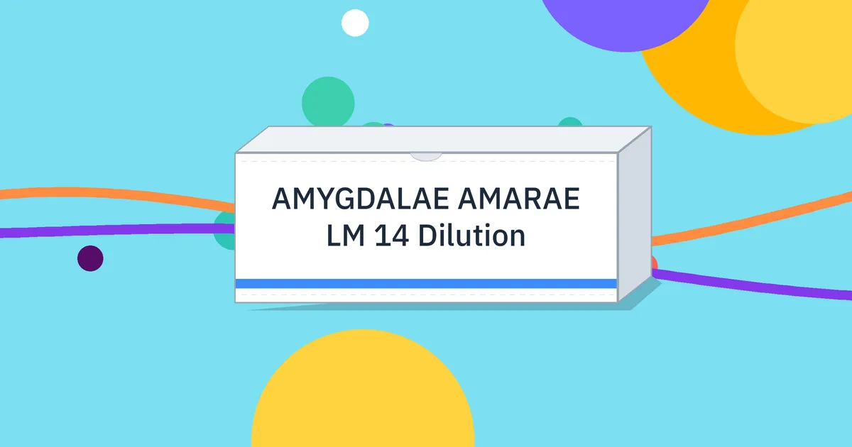 Symbolbild: Packung mit der Aufschrift AMYGDALAE AMARAE LM 14 Dilution (PZN 13325577) – Verfügbarkeit und Bezug in Apotheken in Frankfurt am Main