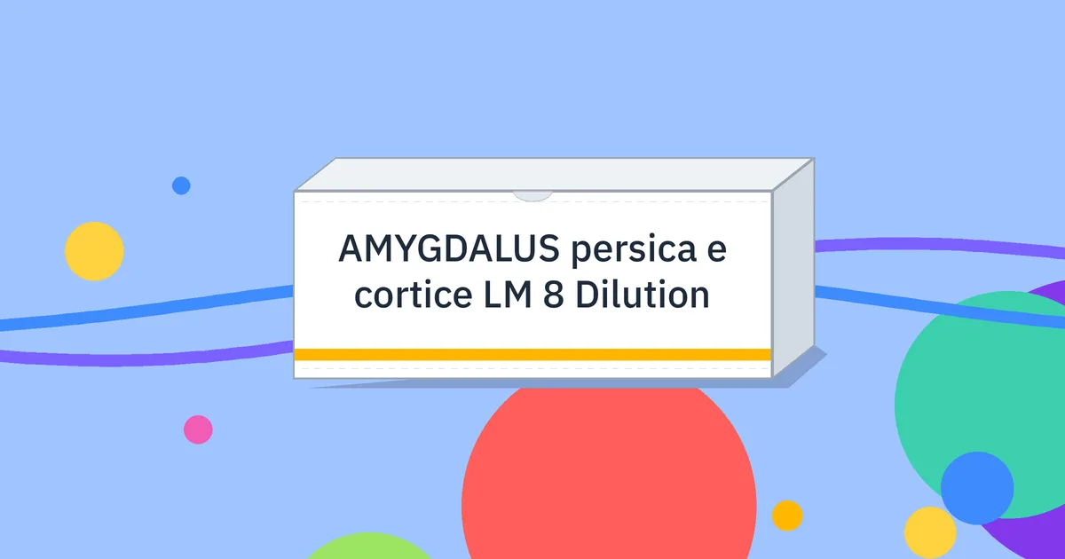 Symbolbild: Packung mit der Aufschrift AMYGDALUS persica e cortice LM 8 Dilution (PZN 13325979) – Verfügbarkeit und Bezug in Apotheken in Frankfurt am Main