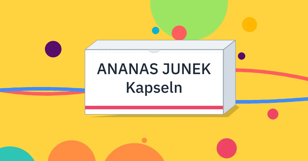 Symbolbild: Packung mit der Aufschrift ANANAS JUNEK Kapseln (PZN 02572373) – Verfügbarkeit und Bezug in Apotheken in Frankfurt am Main