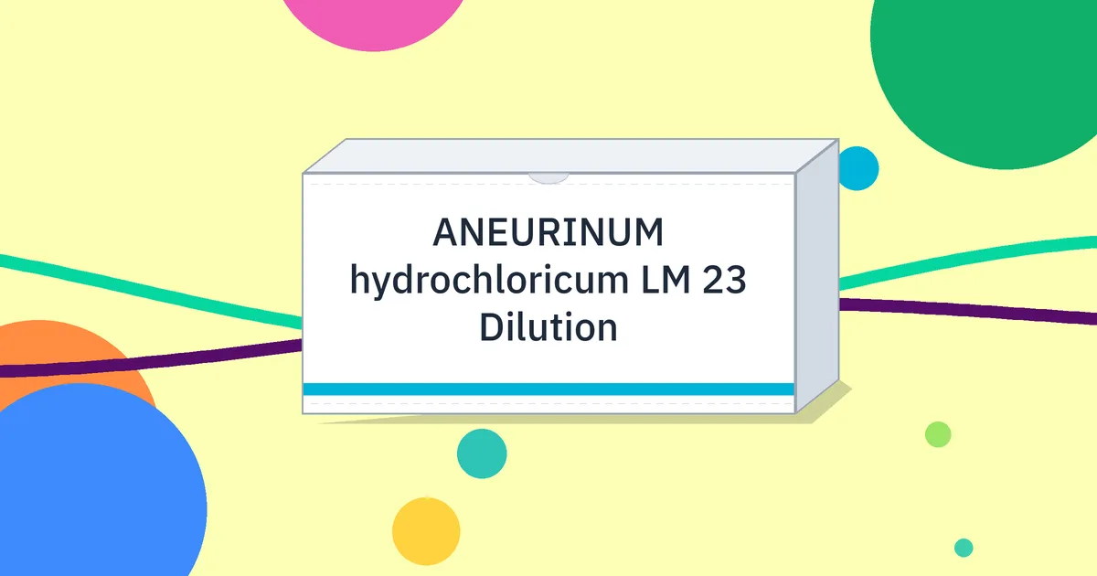 Symbolbild: Packung mit der Aufschrift ANEURINUM hydrochloricum LM 23 Dilution (PZN 13367647) – Verfügbarkeit und Bezug in Apotheken in Frankfurt am Main