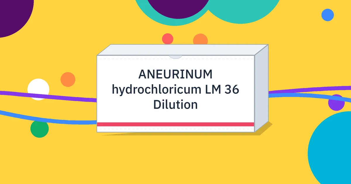 Symbolbild: Packung mit der Aufschrift ANEURINUM hydrochloricum LM 36 Dilution (PZN 13367742) – Verfügbarkeit und Bezug in Apotheken in Frankfurt am Main