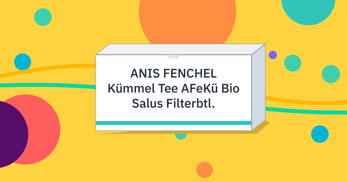 Symbolbild: Packung mit der Aufschrift ANIS FENCHEL Kümmel Tee AFeKü Bio Salus Filterbtl. (PZN 00249834) – Verfügbarkeit und Bezug in Apotheken in Frankfurt am Main