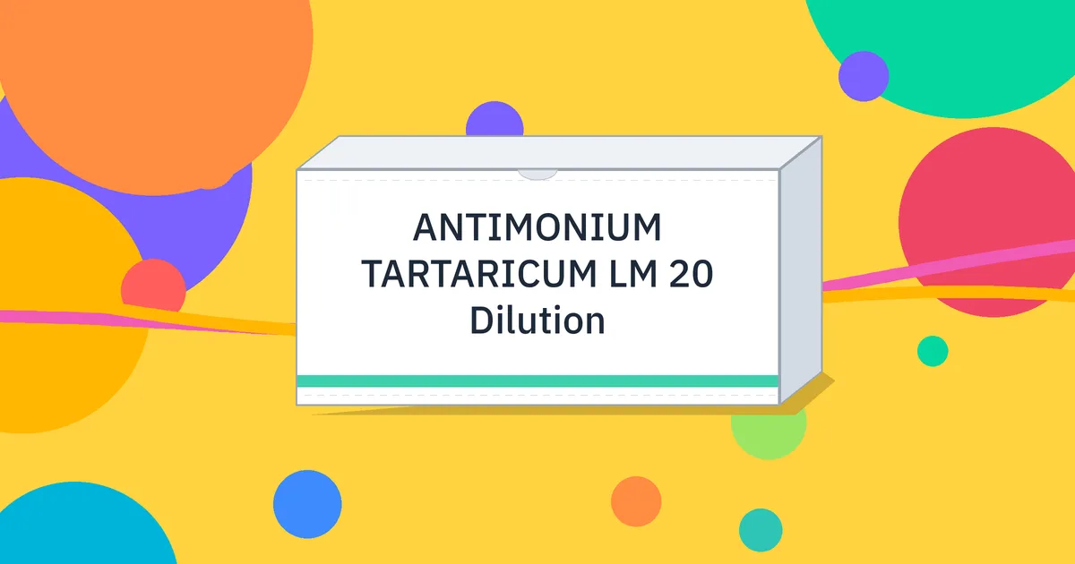 Symbolbild: Packung mit der Aufschrift ANTIMONIUM TARTARICUM LM 20 Dilution (PZN 12764731) – Verfügbarkeit und Bezug in Apotheken in Frankfurt am Main