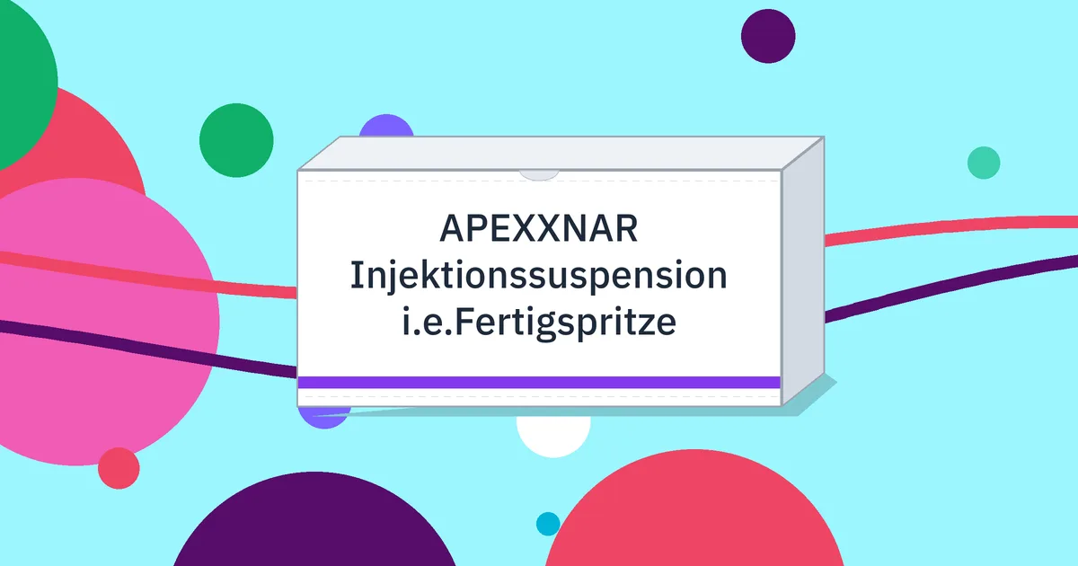 Symbolbild: Packung mit der Aufschrift APEXXNAR Injektionssuspension i.e.Fertigspritze (PZN 18219041) – Verfügbarkeit und Bezug in Apotheken in Frankfurt am Main