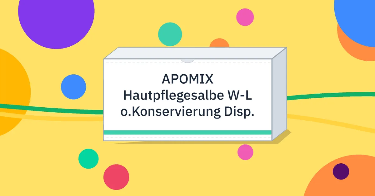 Symbolbild: Packung mit der Aufschrift APOMIX Hautpflegesalbe W-L o.Konservierung Disp. (PZN 17425005) – Verfügbarkeit und Bezug in Apotheken in Frankfurt am Main