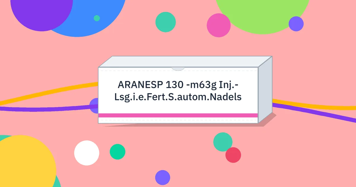 Symbolbild: Packung mit der Aufschrift ARANESP 130 -m63g Inj.-Lsg.i.e.Fert.S.autom.Nadels (PZN 18187772) – Verfügbarkeit und Bezug in Apotheken in Frankfurt am Main