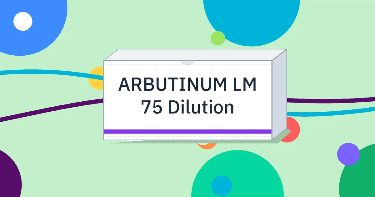 Symbolbild: Packung mit der Aufschrift ARBUTINUM LM 75 Dilution (PZN 13387130) – Verfügbarkeit und Bezug in Apotheken in Frankfurt am Main