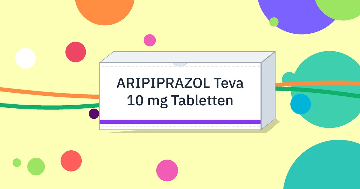 Symbolbild: Packung mit der Aufschrift ARIPIPRAZOL Teva 10 mg Tabletten (PZN 19053163) – Verfügbarkeit und Bezug in Apotheken in Frankfurt am Main