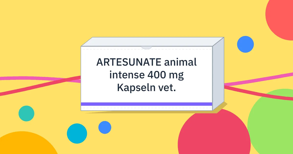 Symbolbild: Packung mit der Aufschrift ARTESUNATE animal intense 400 mg Kapseln vet. (PZN 18466897) – Verfügbarkeit und Bezug in Apotheken in Frankfurt am Main