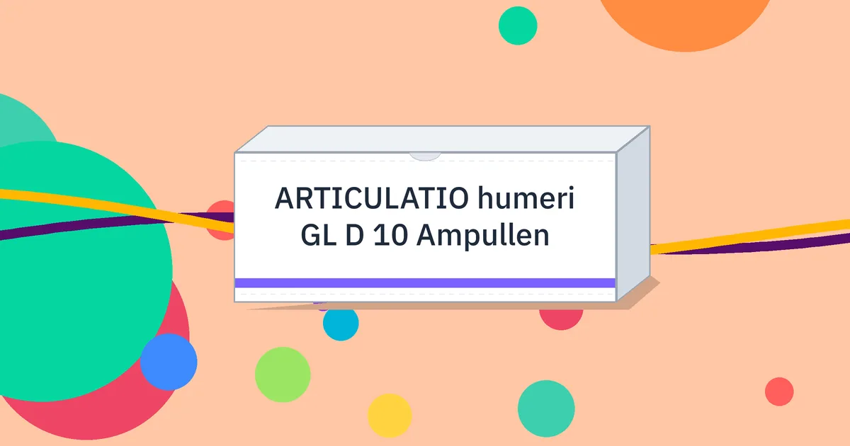 Symbolbild: Packung mit der Aufschrift ARTICULATIO humeri GL D 10 Ampullen (PZN 02906360) – Verfügbarkeit und Bezug in Apotheken in Frankfurt am Main