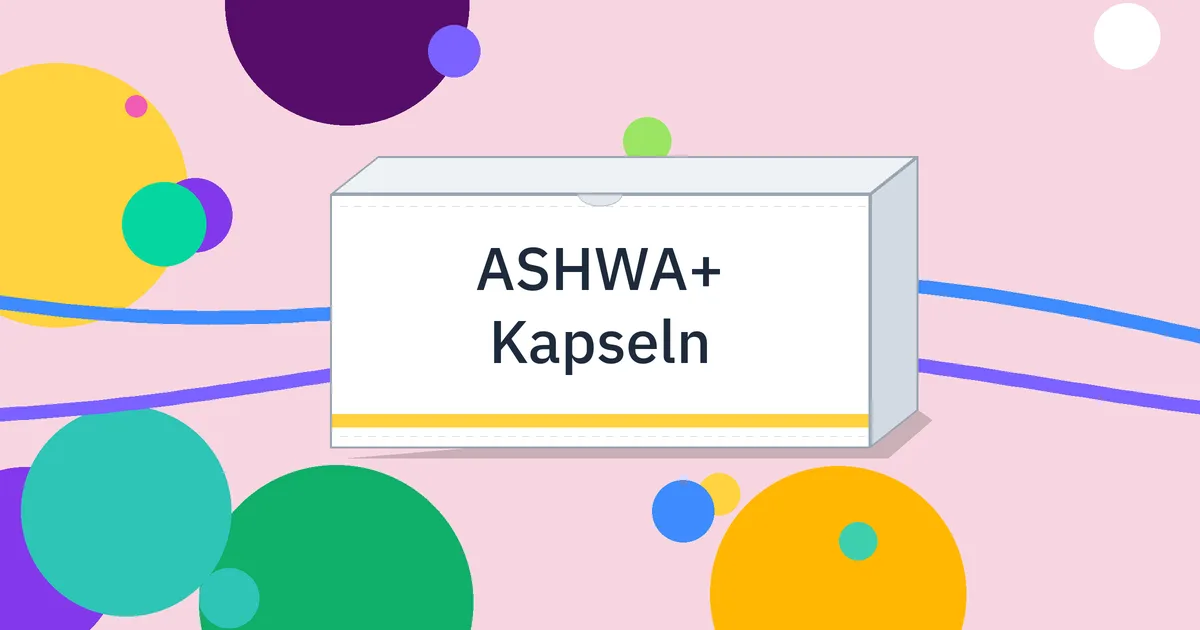 Symbolbild: Packung mit der Aufschrift ASHWA+ Kapseln (PZN 19921435) – Verfügbarkeit und Bezug in Apotheken in Frankfurt am Main