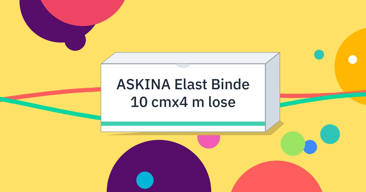 Symbolbild: Packung mit der Aufschrift ASKINA Elast Binde 10 cmx4 m lose (PZN 06158392) – Verfügbarkeit und Bezug in Apotheken in Frankfurt am Main