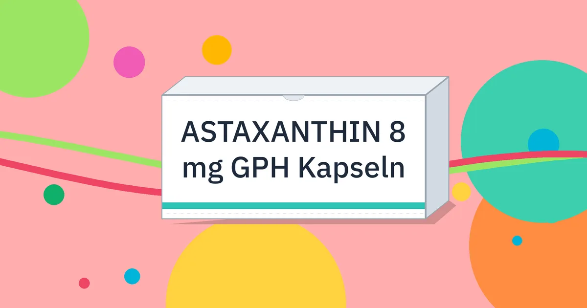 Symbolbild: Packung mit der Aufschrift ASTAXANTHIN 8 mg GPH Kapseln (PZN 16514729) – Verfügbarkeit und Bezug in Apotheken in Frankfurt am Main