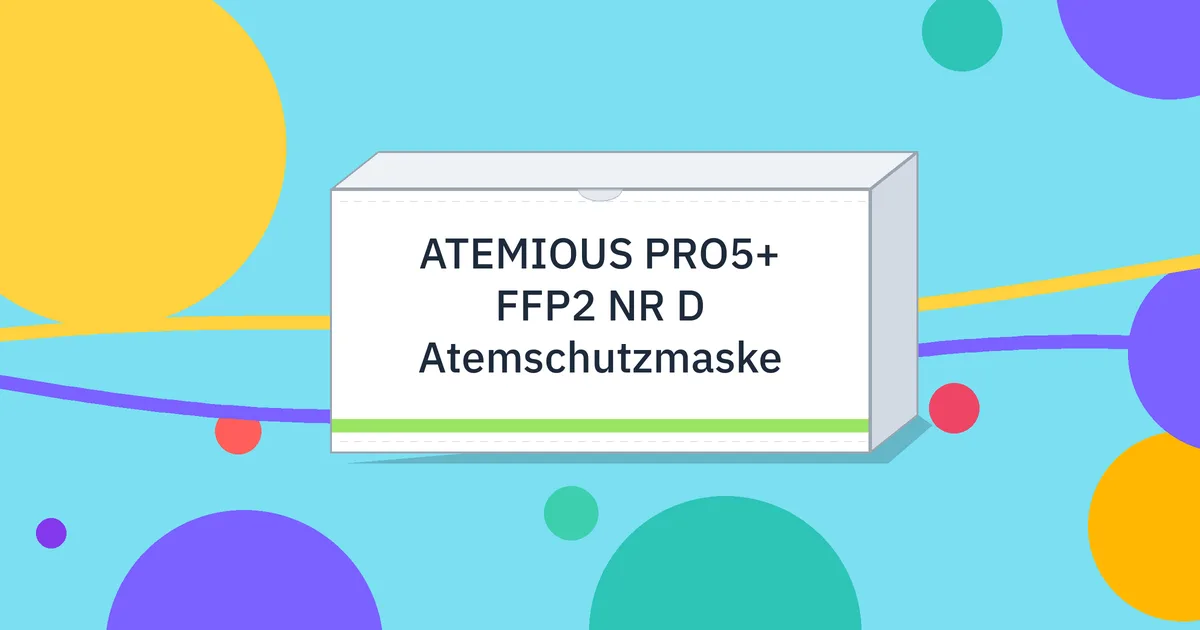 Symbolbild: Packung mit der Aufschrift ATEMIOUS PRO5+ FFP2 NR D Atemschutzmaske (PZN 20604237) – Verfügbarkeit und Bezug in Apotheken in Frankfurt am Main
