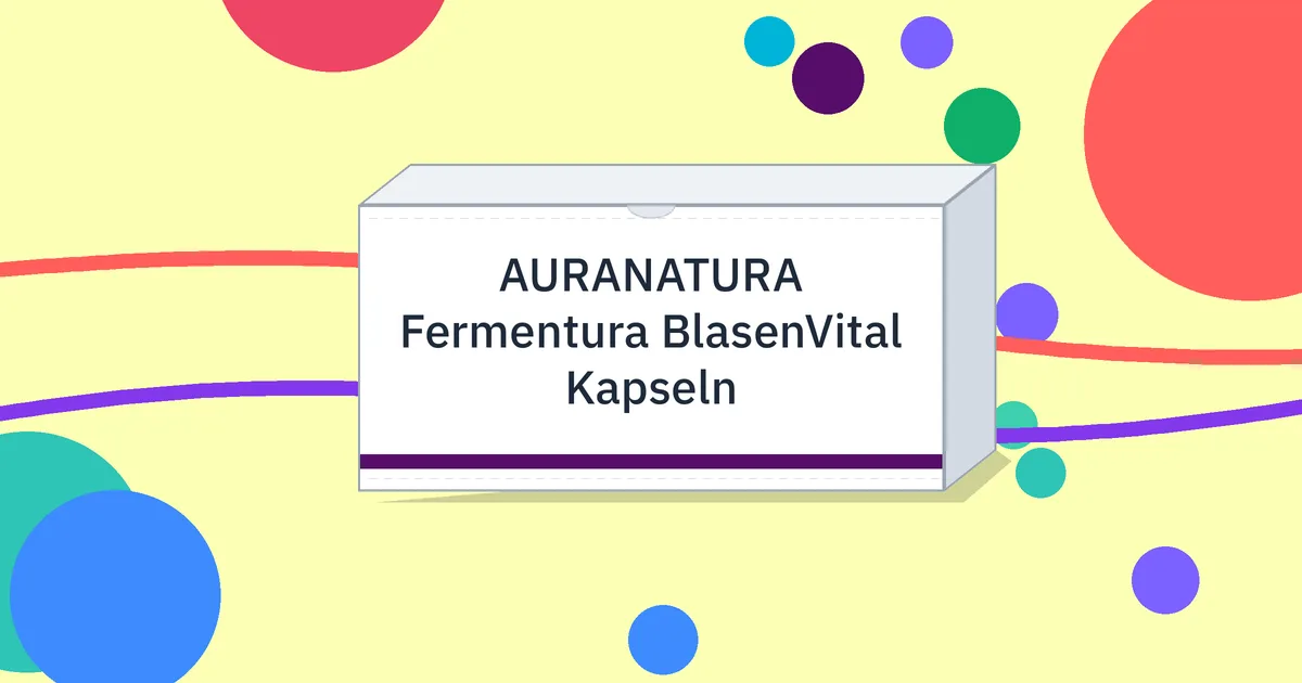 Symbolbild: Packung mit der Aufschrift AURANATURA Fermentura BlasenVital Kapseln (PZN 18824888) – Verfügbarkeit und Bezug in Apotheken in Frankfurt am Main