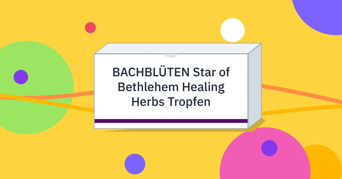 Symbolbild: Packung mit der Aufschrift BACHBLÜTEN Star of Bethlehem Healing Herbs Tropfen (PZN 07365259) – Verfügbarkeit und Bezug in Apotheken in Frankfurt am Main