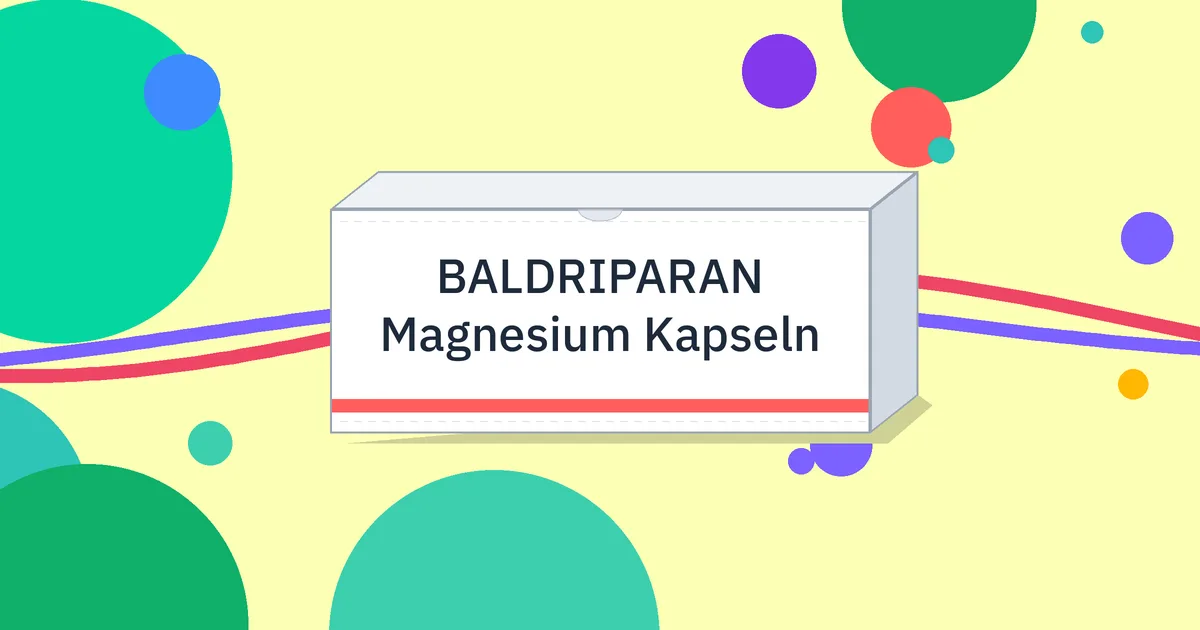 Symbolbild: Packung mit der Aufschrift BALDRIPARAN Magnesium Kapseln (PZN 19553871) – Verfügbarkeit und Bezug in Apotheken in Frankfurt am Main