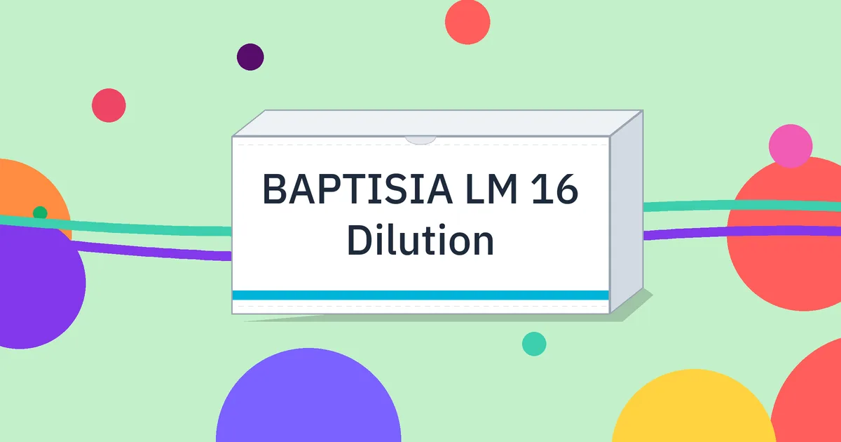 Symbolbild: Packung mit der Aufschrift BAPTISIA LM 16 Dilution (PZN 12788105) – Verfügbarkeit und Bezug in Apotheken in Frankfurt am Main
