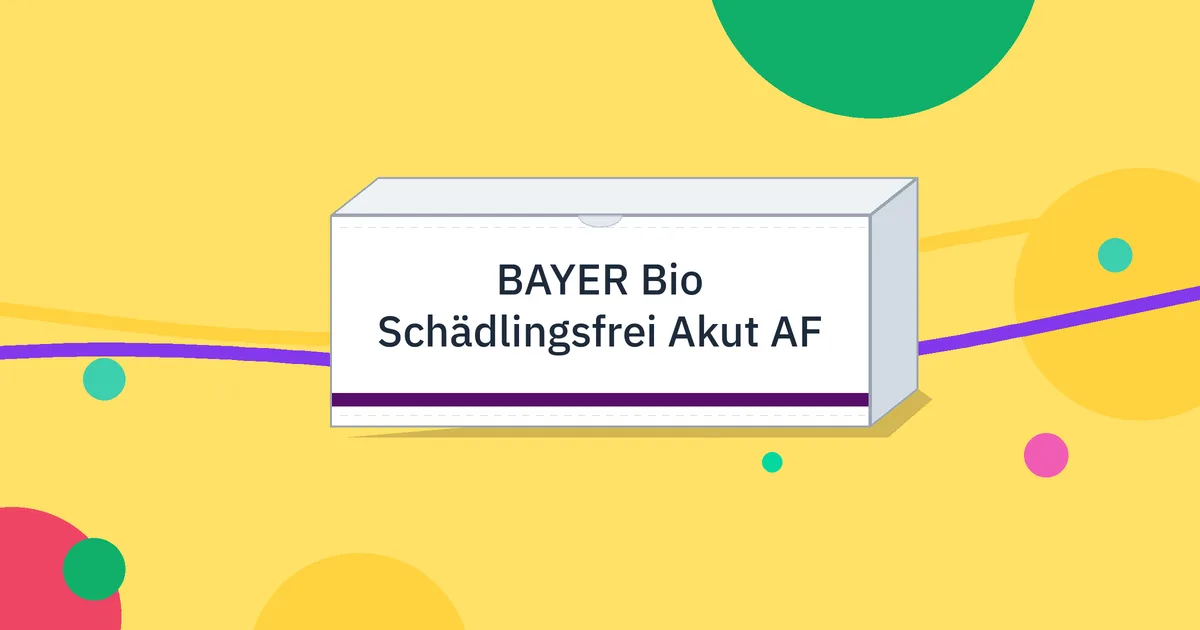 Symbolbild: Packung mit der Aufschrift BAYER Bio Schädlingsfrei Akut AF (PZN 09627203) – Verfügbarkeit und Bezug in Apotheken in Frankfurt am Main
