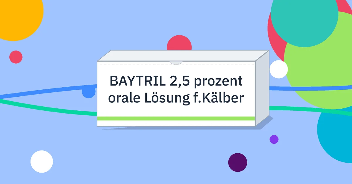 Symbolbild: Packung mit der Aufschrift BAYTRIL 2,5 prozent orale Lösung f.Kälber (PZN 03572731) – Verfügbarkeit und Bezug in Apotheken in Frankfurt am Main