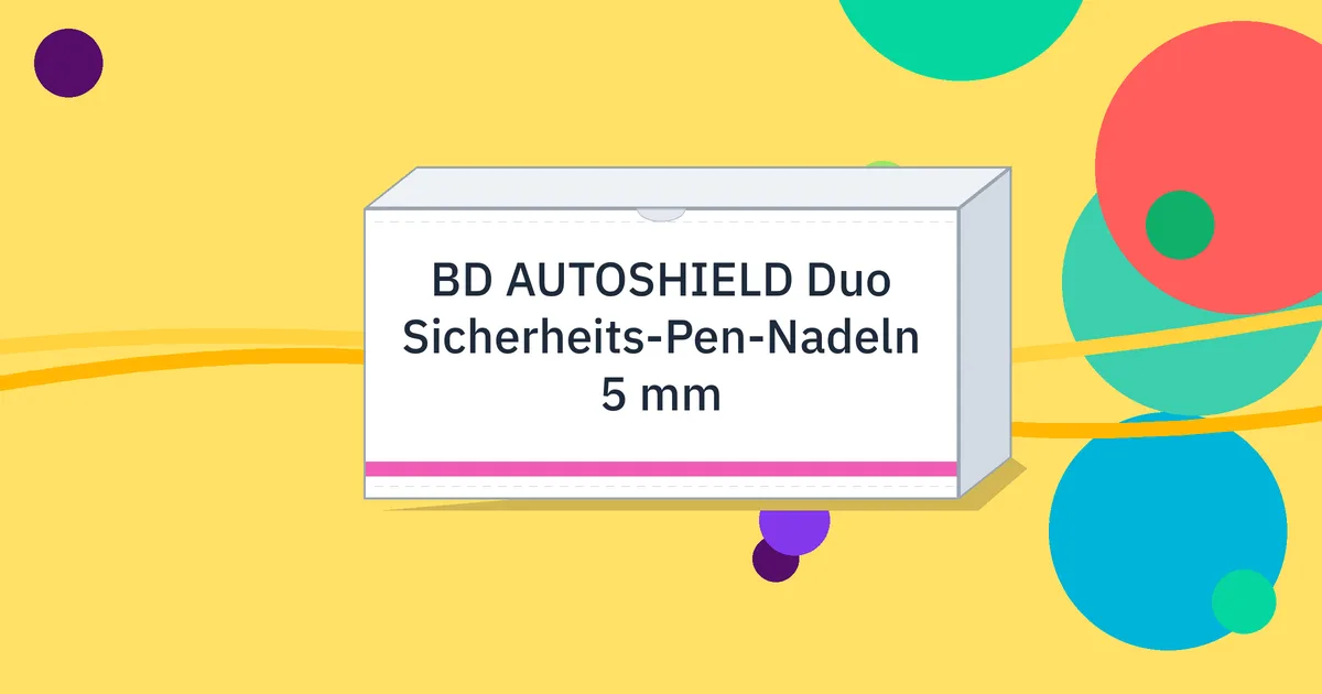 Symbolbild: Packung mit der Aufschrift BD AUTOSHIELD Duo Sicherheits-Pen-Nadeln 5 mm (PZN 16861201) – Verfügbarkeit und Bezug in Apotheken in Frankfurt am Main