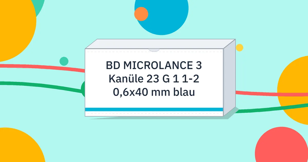 Symbolbild: Packung mit der Aufschrift BD MICROLANCE 3 Kanüle 23 G 1 1-2 0,6x40 mm blau (PZN 19452236) – Verfügbarkeit und Bezug in Apotheken in Frankfurt am Main